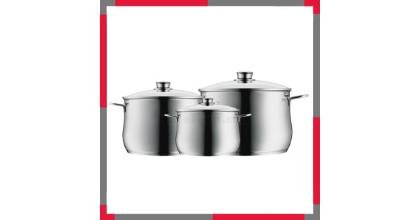 WMF Diadem Plus Cookware 3PC - Thép Cromargan 18/10, Công Nghệ TransTherm