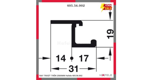 RAY TRƯỢT TRÊN 2500MM Hafele 405.56.002