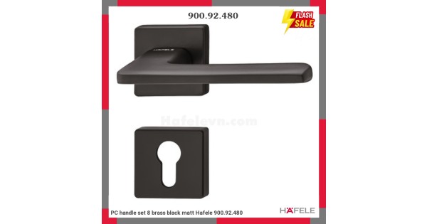 PC handle set 8 brass black matt Hafele 900.92.480
