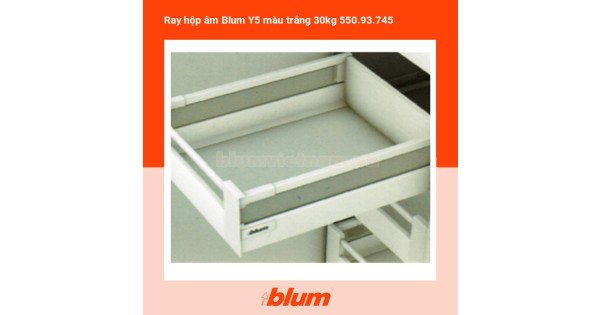 Ray hộp âm Blum Y5 màu trắng 30kg 550.93.745