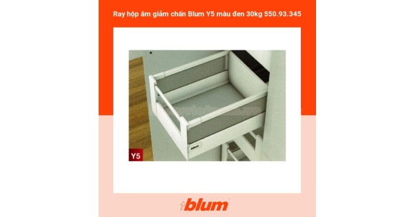 Ray hộp âm giảm chấn Blum Y5 màu đen 30kg 550.93.345