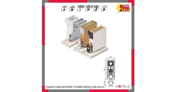 THANH CHẮN BỤI RP8SI 1070MM HÄFELE 950.35.014